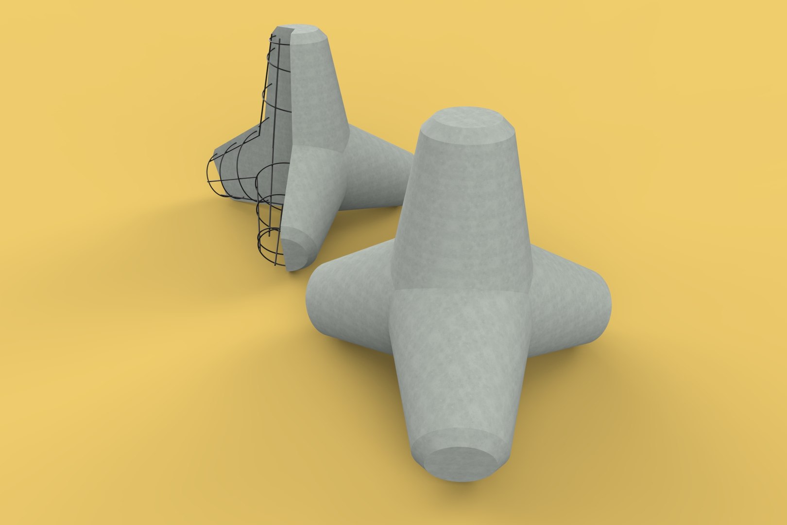 TETRAPOD BREAK WATER SEAWALL ARMOURING AKMON 3D Model - TurboSquid 1982467