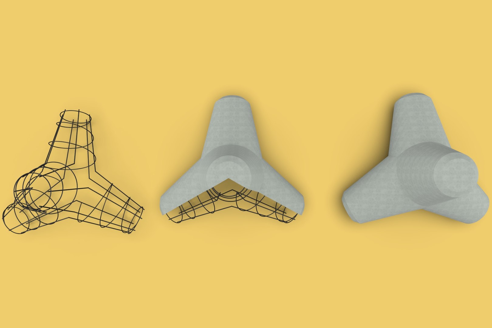 TETRAPOD BREAK WATER SEAWALL ARMOURING AKMON 3D Model - TurboSquid 1982467