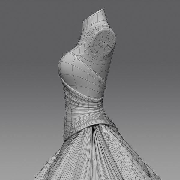 3d wedding dress model