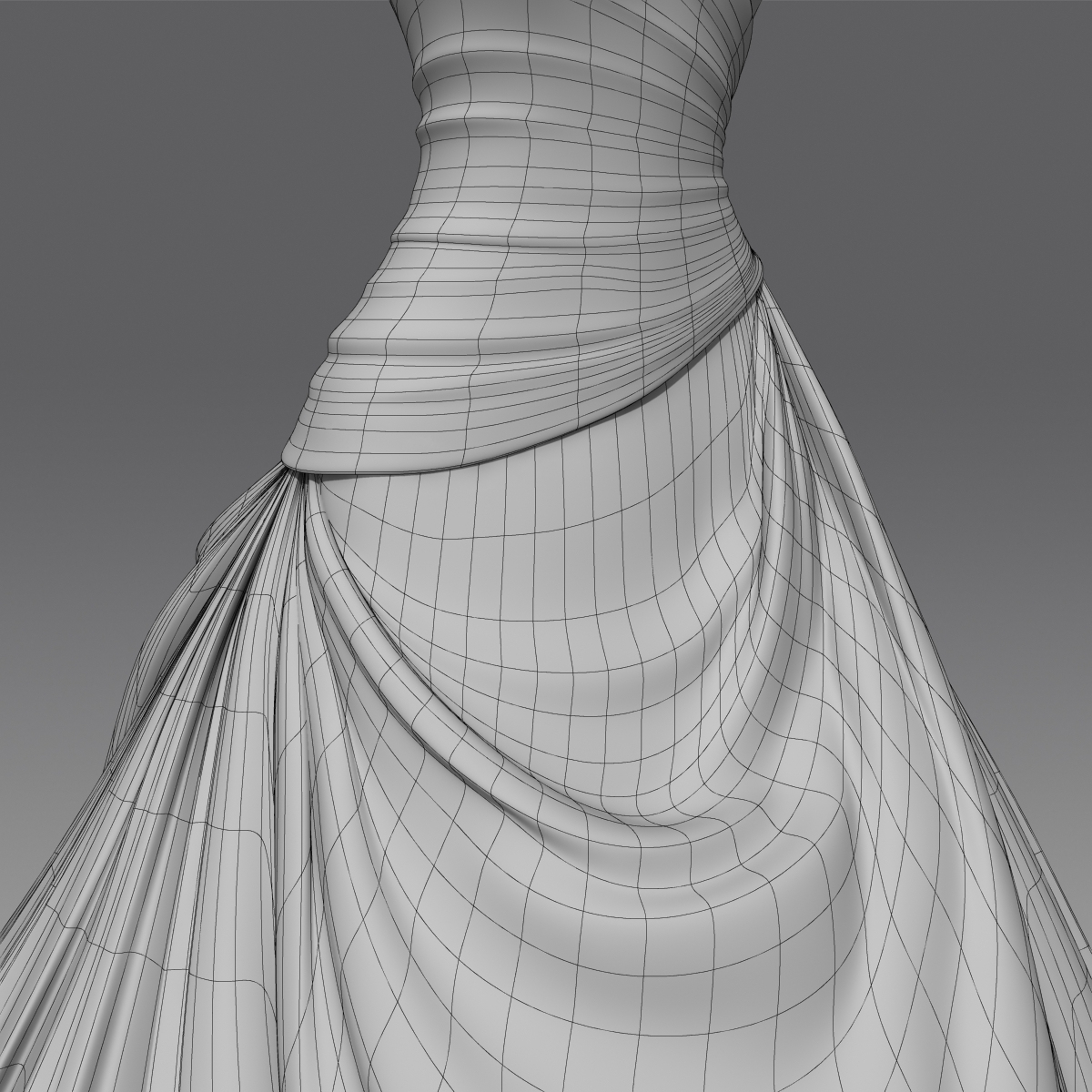 3d wedding dress model