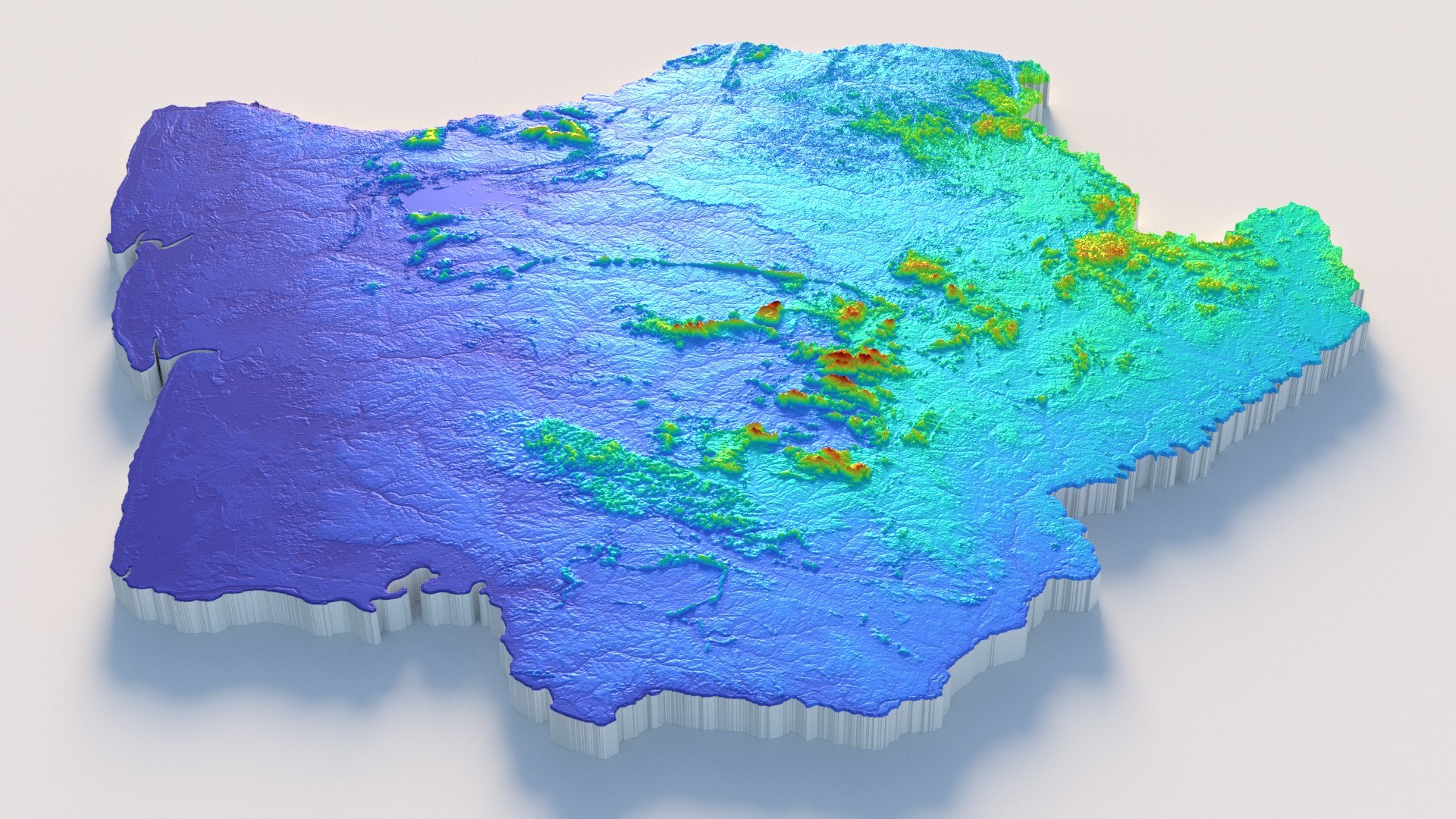 Suriname Terrain Map 3D - TurboSquid 2336764