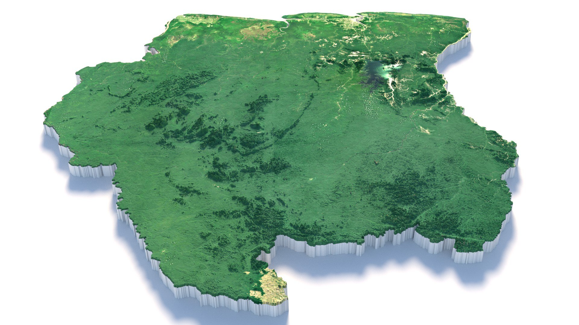 Suriname Terrain Map 3D - TurboSquid 2336764
