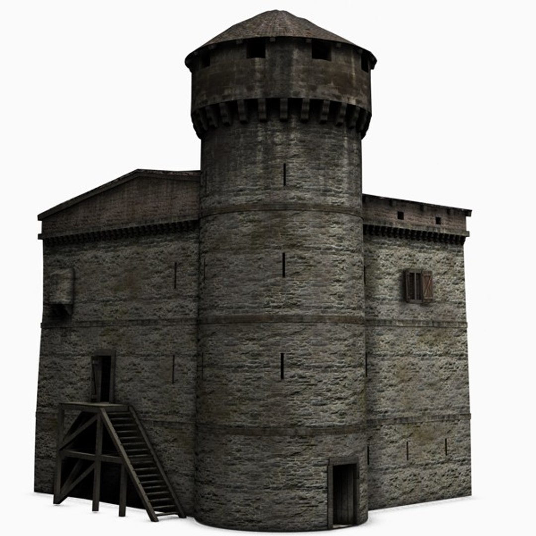 3ds max medieval tower house