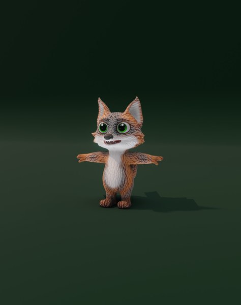 Cartoon Grey Fox Animated 3D Model 3D model - TurboSquid 1849400