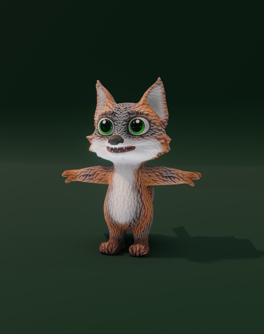 Cartoon Grey Fox Animated 3D Model 3D model - TurboSquid 1849400