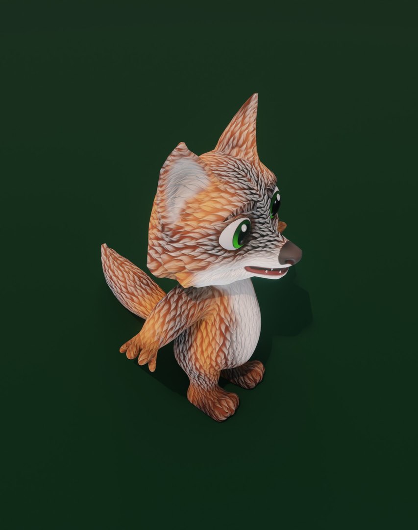 Cartoon Grey Fox Animated 3D Model 3D model - TurboSquid 1849400