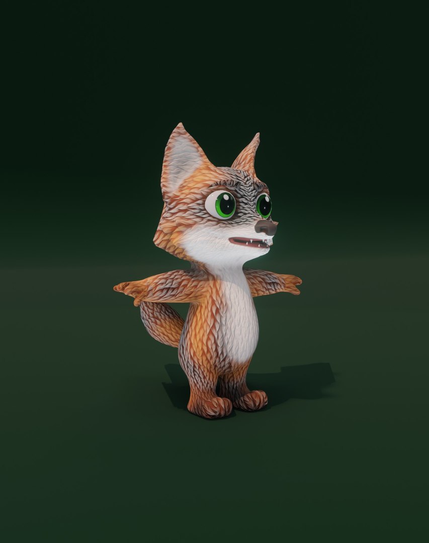 Cartoon Grey Fox Animated 3D Model 3D model - TurboSquid 1849400