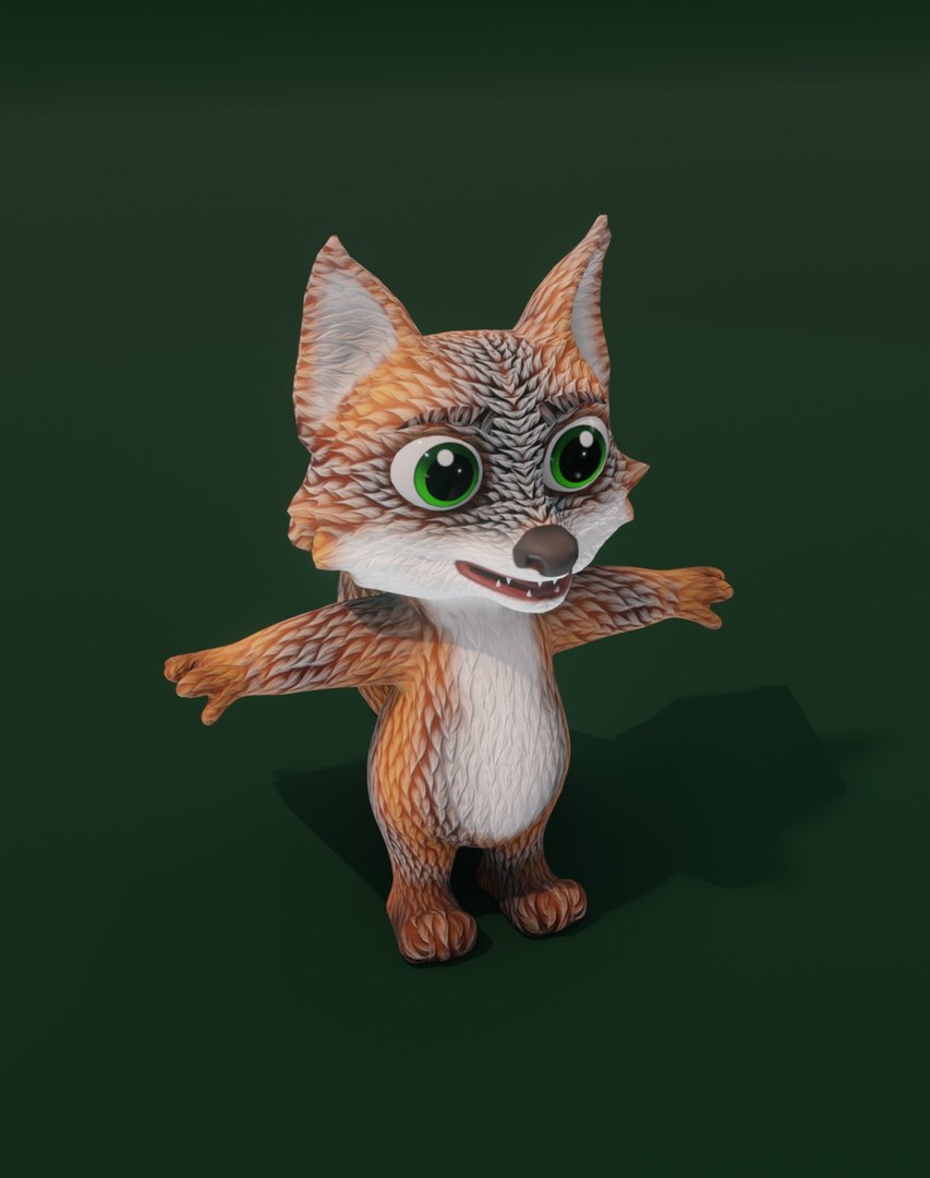 Cartoon Grey Fox Animated 3D Model 3D model - TurboSquid 1849400