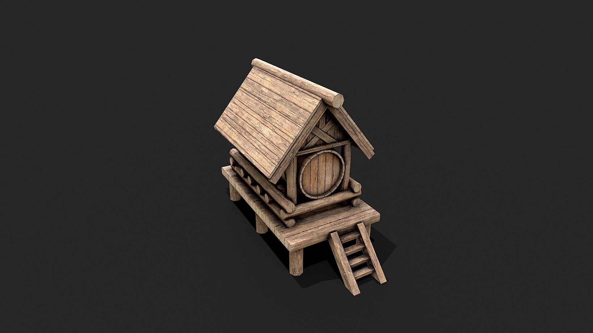 3D Medieval Wooden Water Tank - TurboSquid 2360305