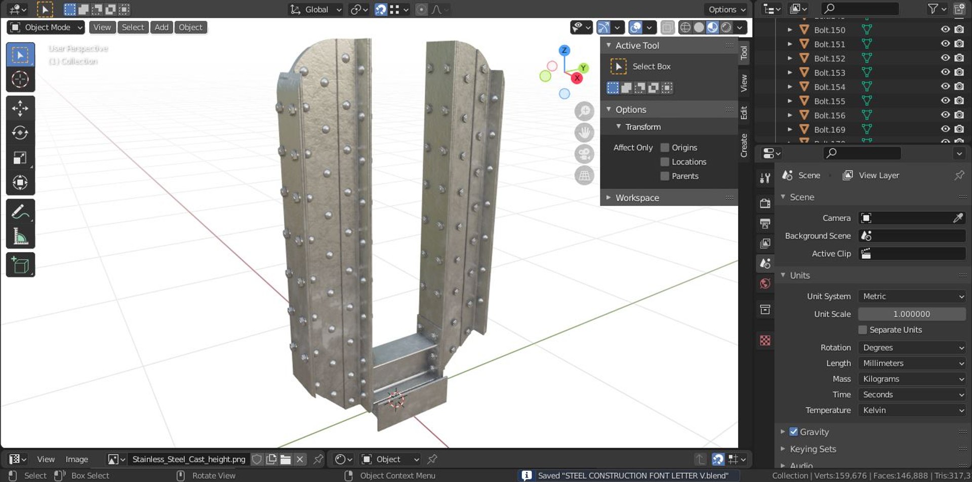 Steel Construction Font - Letter V 3D - TurboSquid 1894734