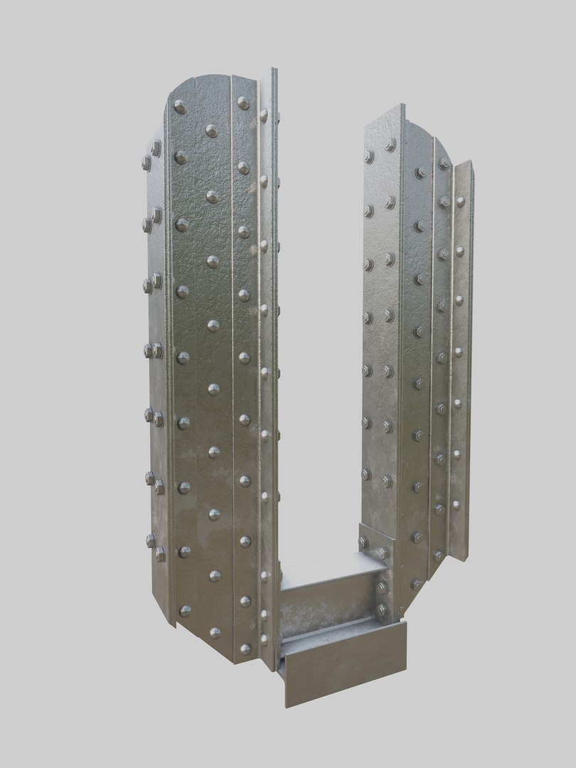 Steel Construction Font - Letter V 3D - TurboSquid 1894734