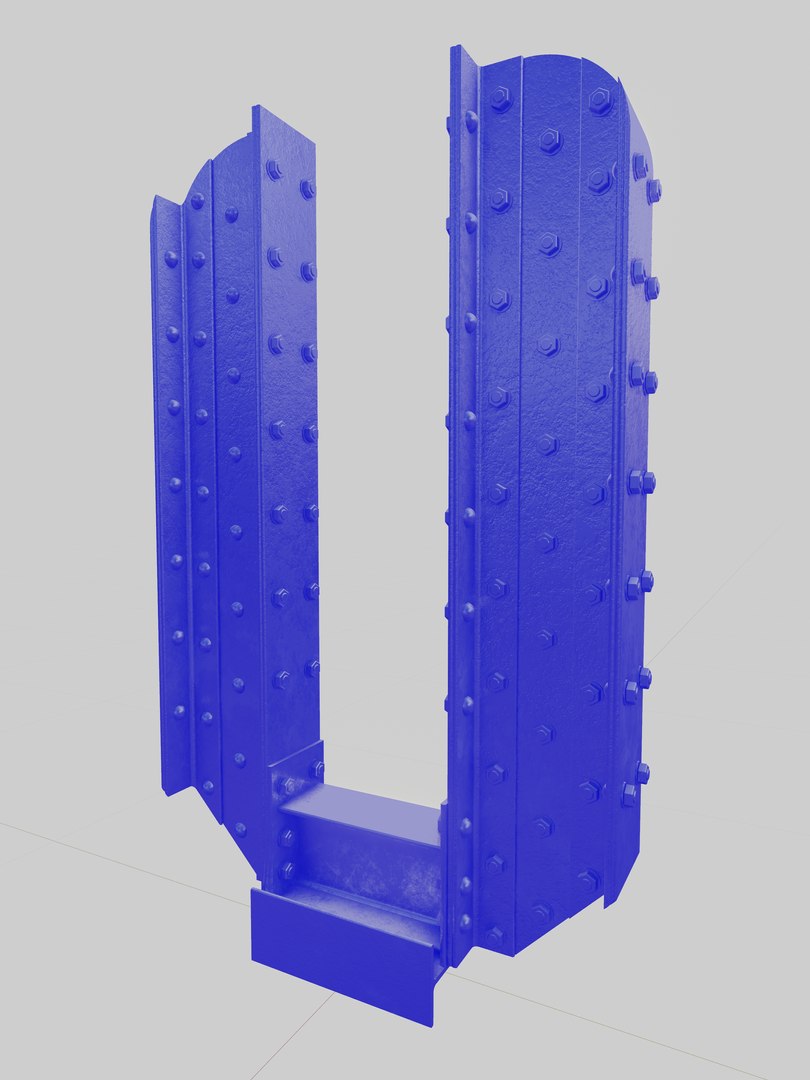 Steel Construction Font - Letter V 3D - TurboSquid 1894734