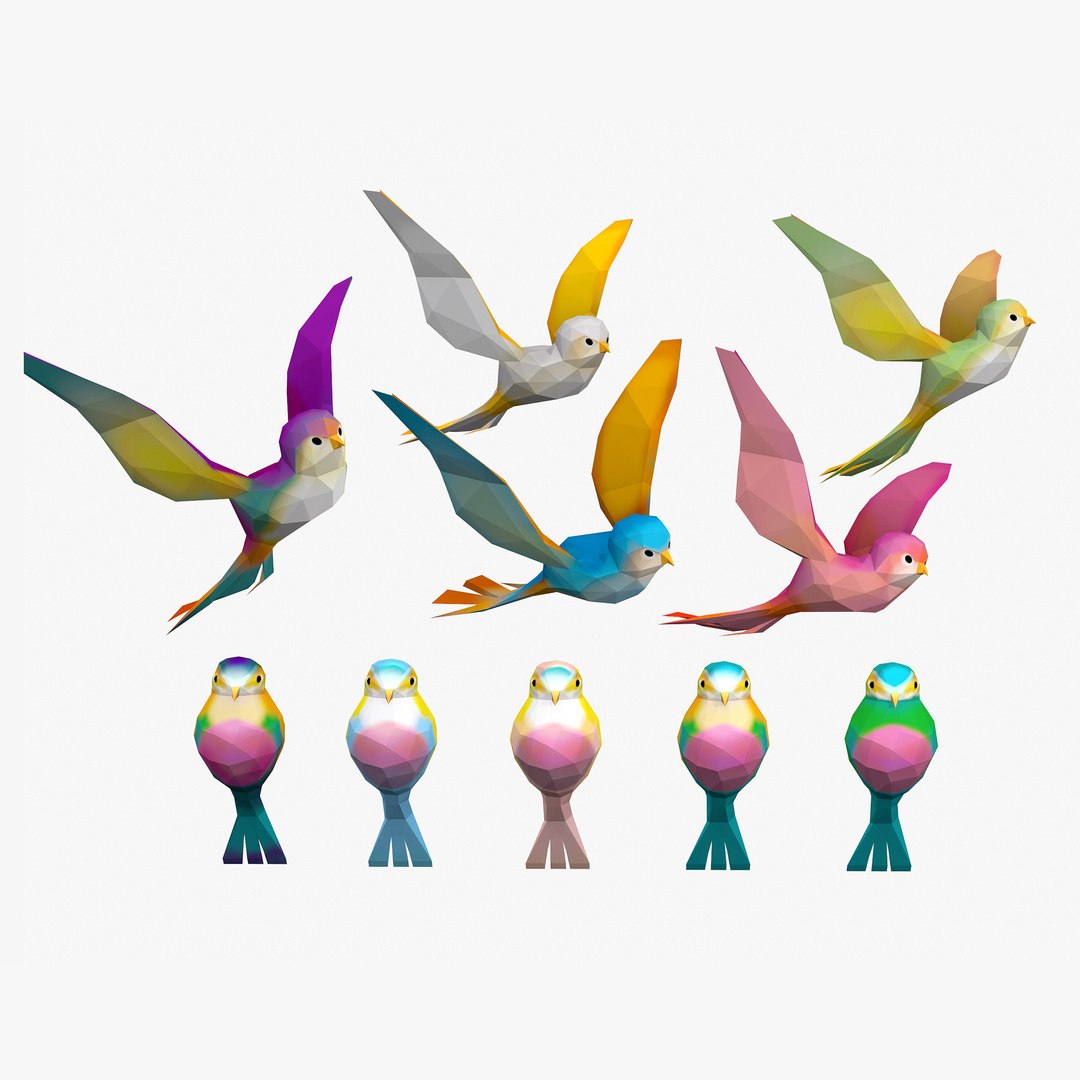 3D Cartoon Birds -LOW POLY - TurboSquid 1942437