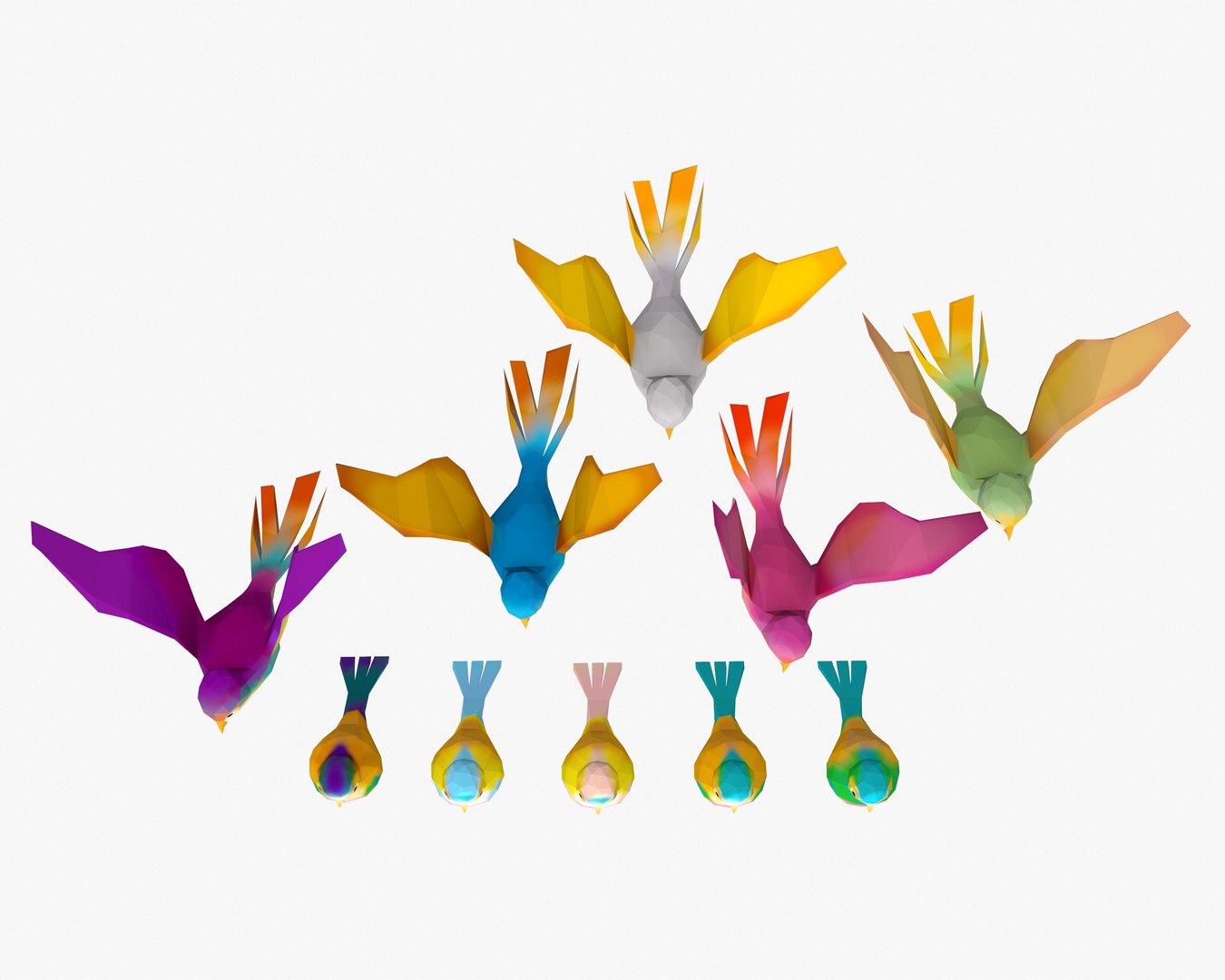 3D Cartoon Birds -LOW POLY - TurboSquid 1942437