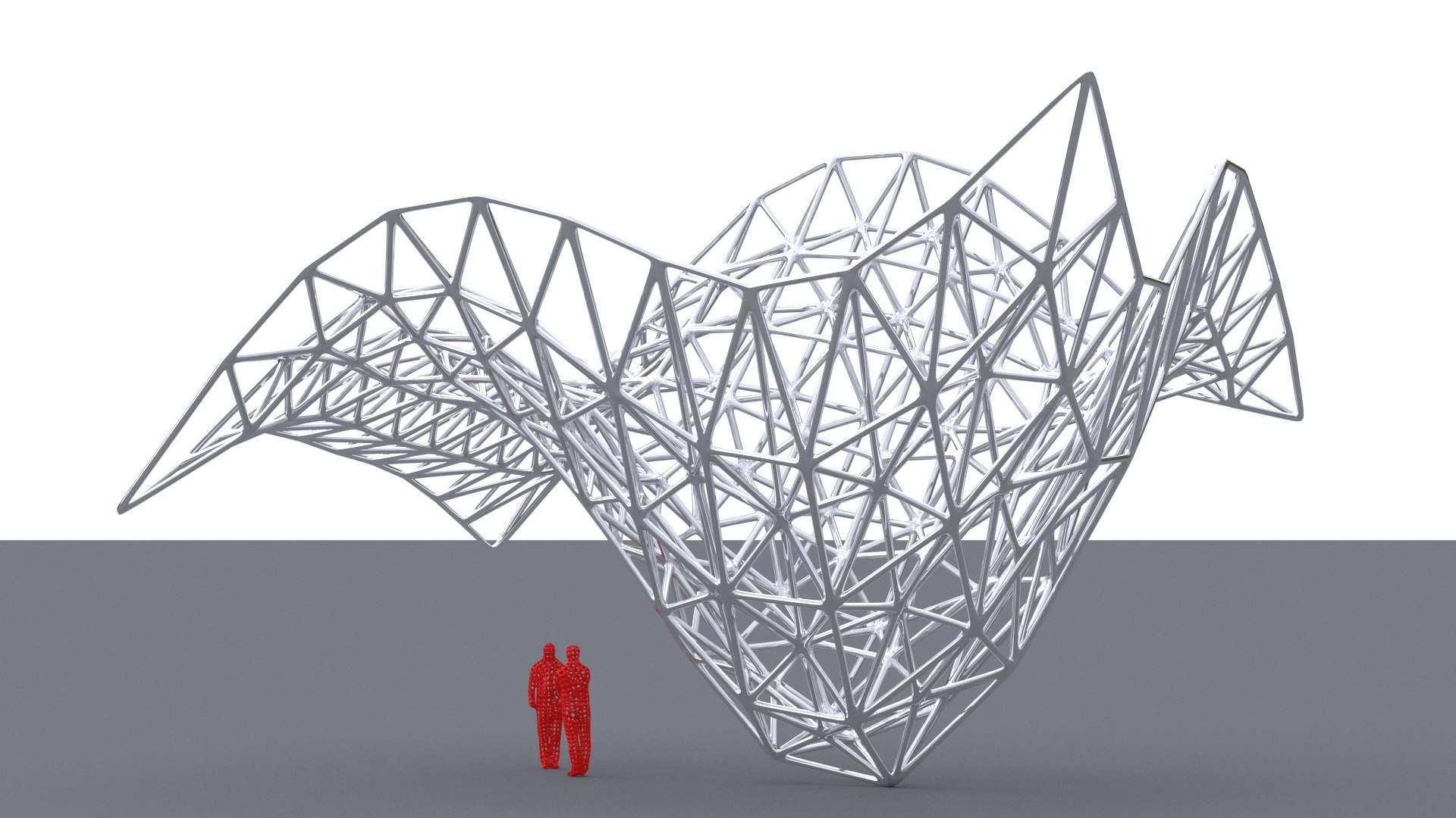 Parametric Steel Frame Canopy 02 Model - TurboSquid 2412468