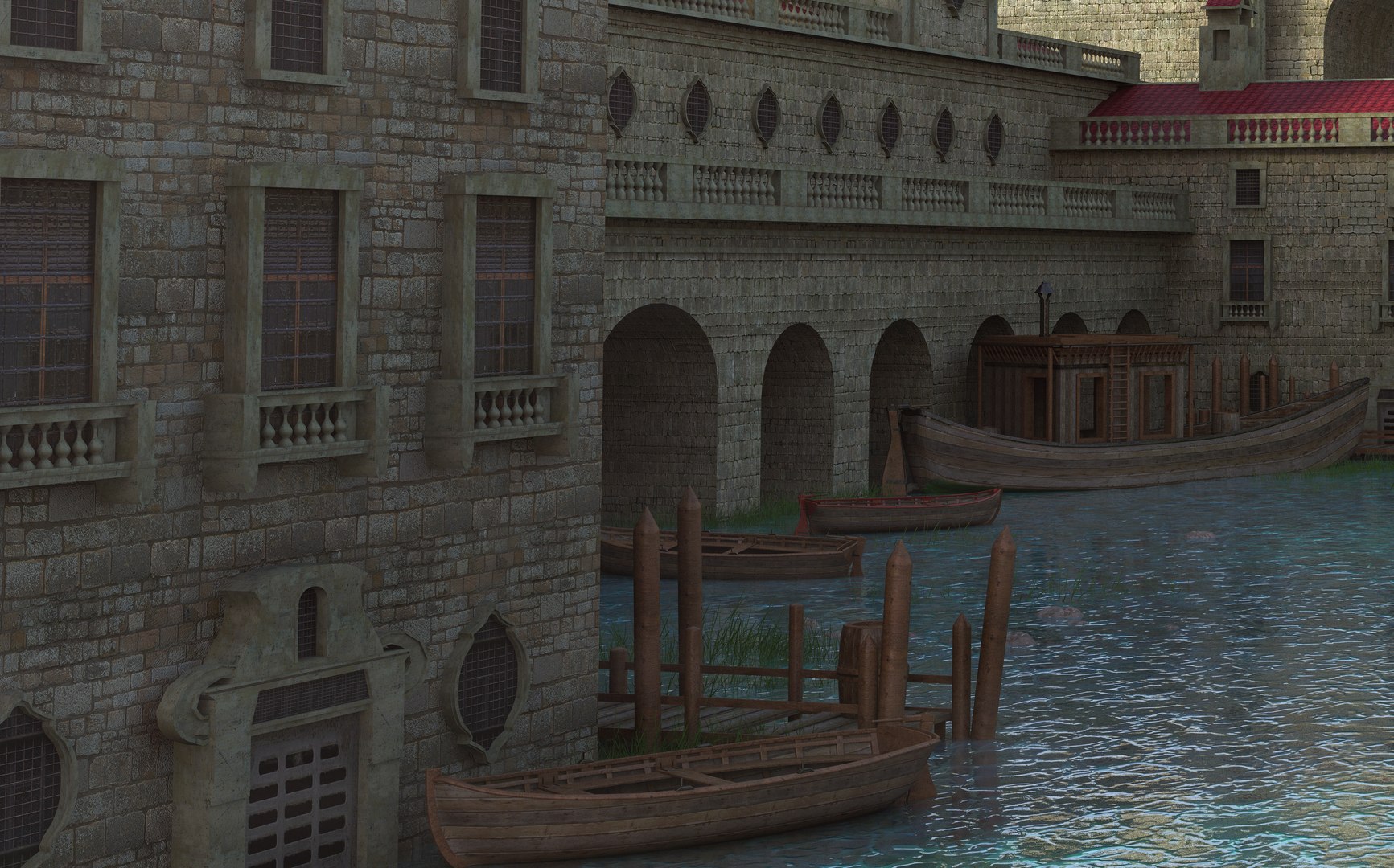 Fantasy Town Water 3D Model - TurboSquid 1343102