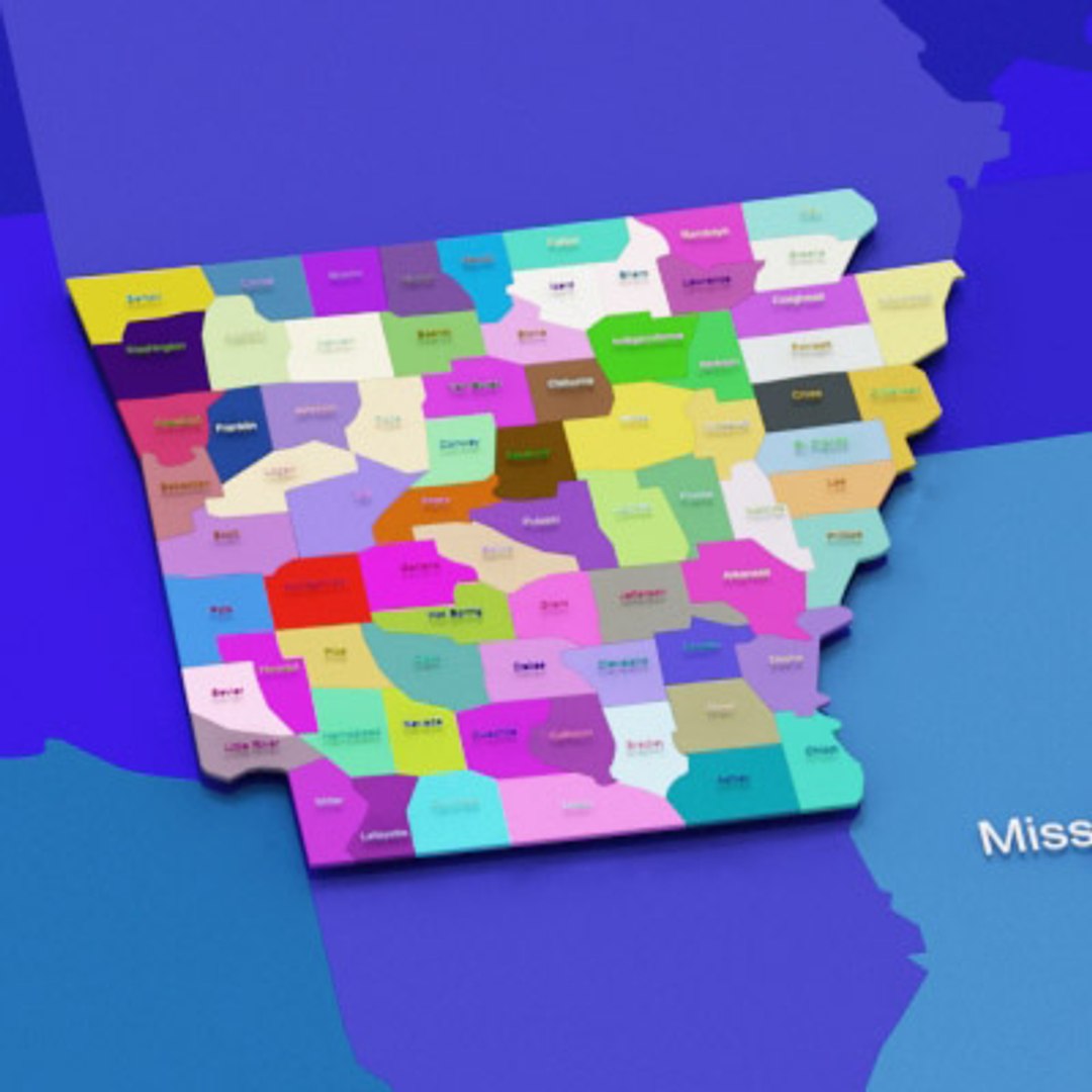 States Arkansas Counties 3ds