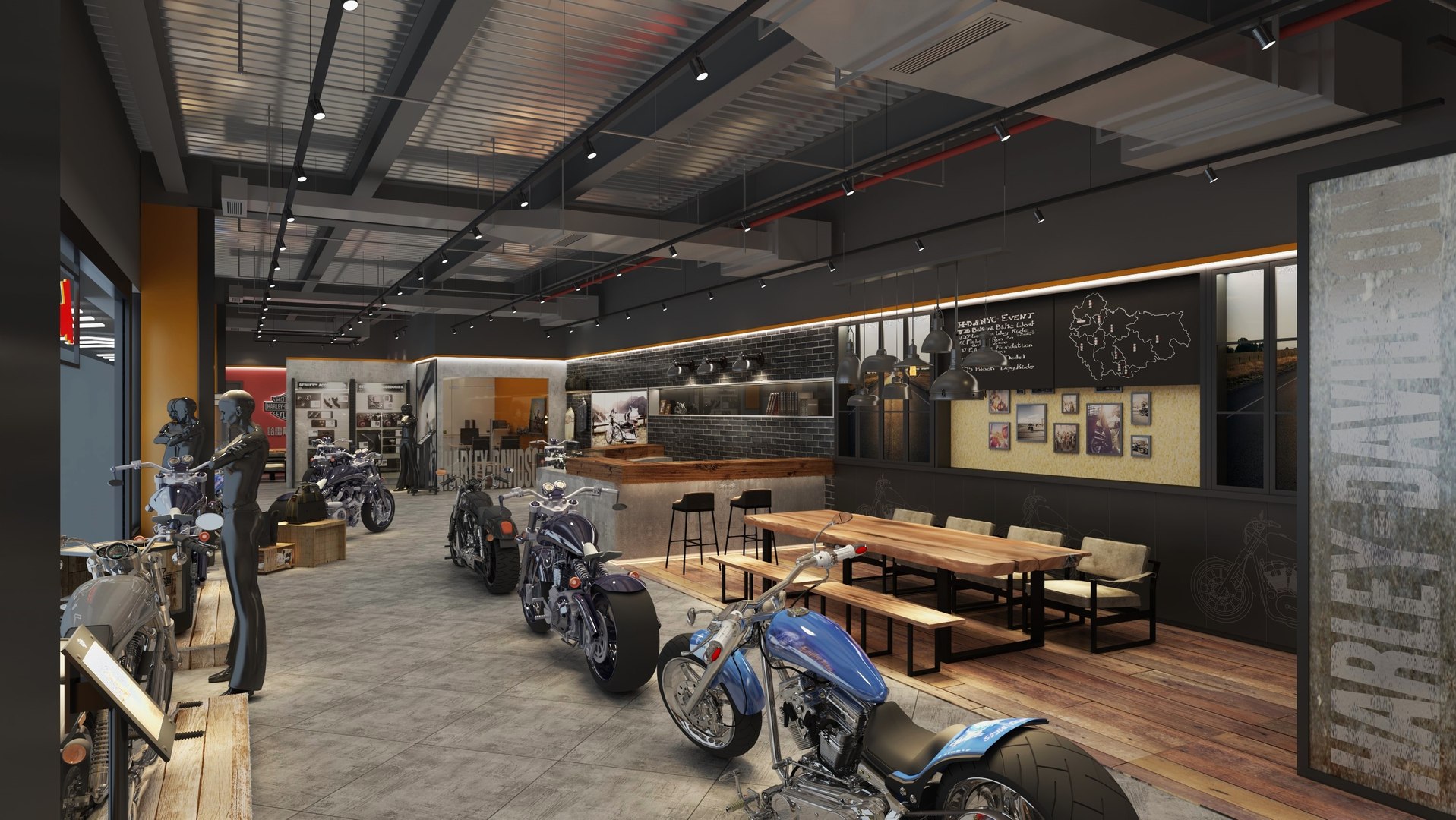 3D Model Motorcycle Sales Showroom - TurboSquid 2208694