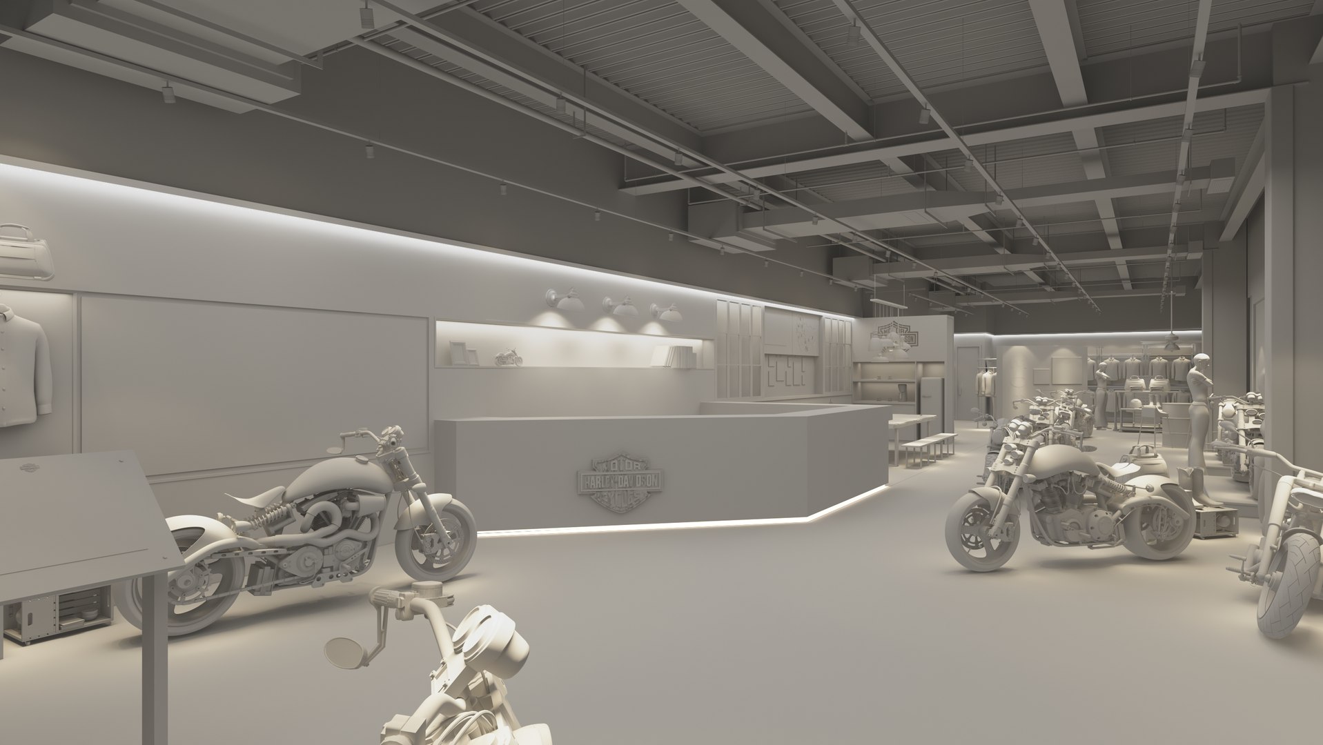 3D Model Motorcycle Sales Showroom - TurboSquid 2208694