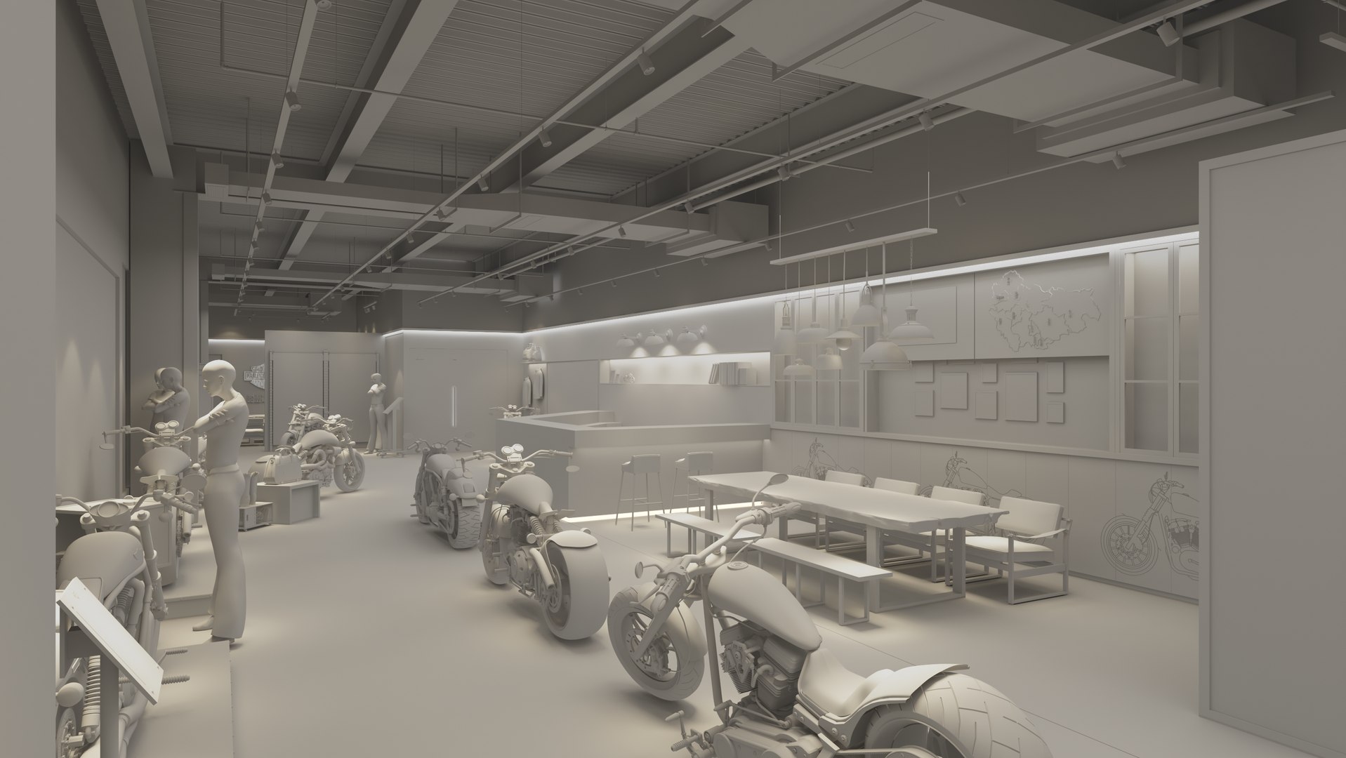 3D Model Motorcycle Sales Showroom - TurboSquid 2208694