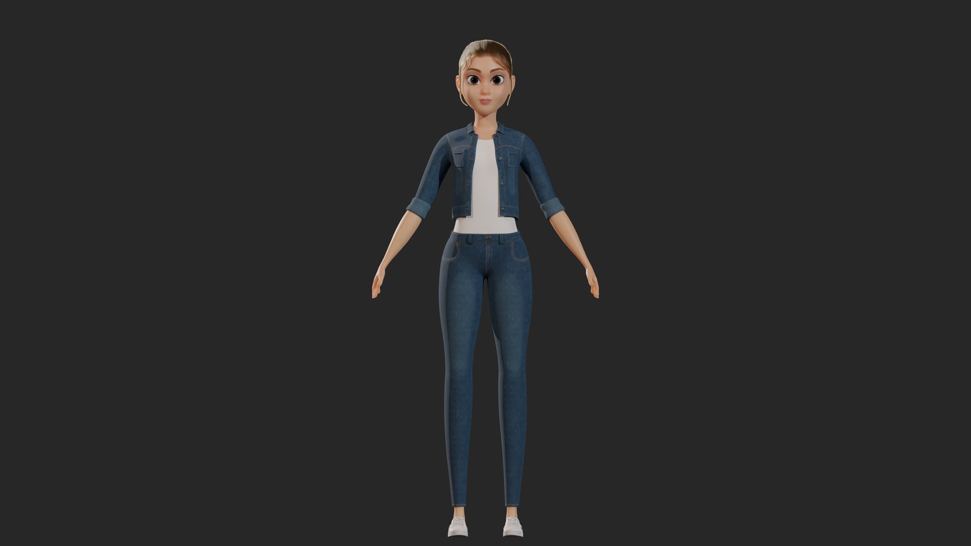 White Female Cartoon Character Michelle 3D Model - TurboSquid 2111905