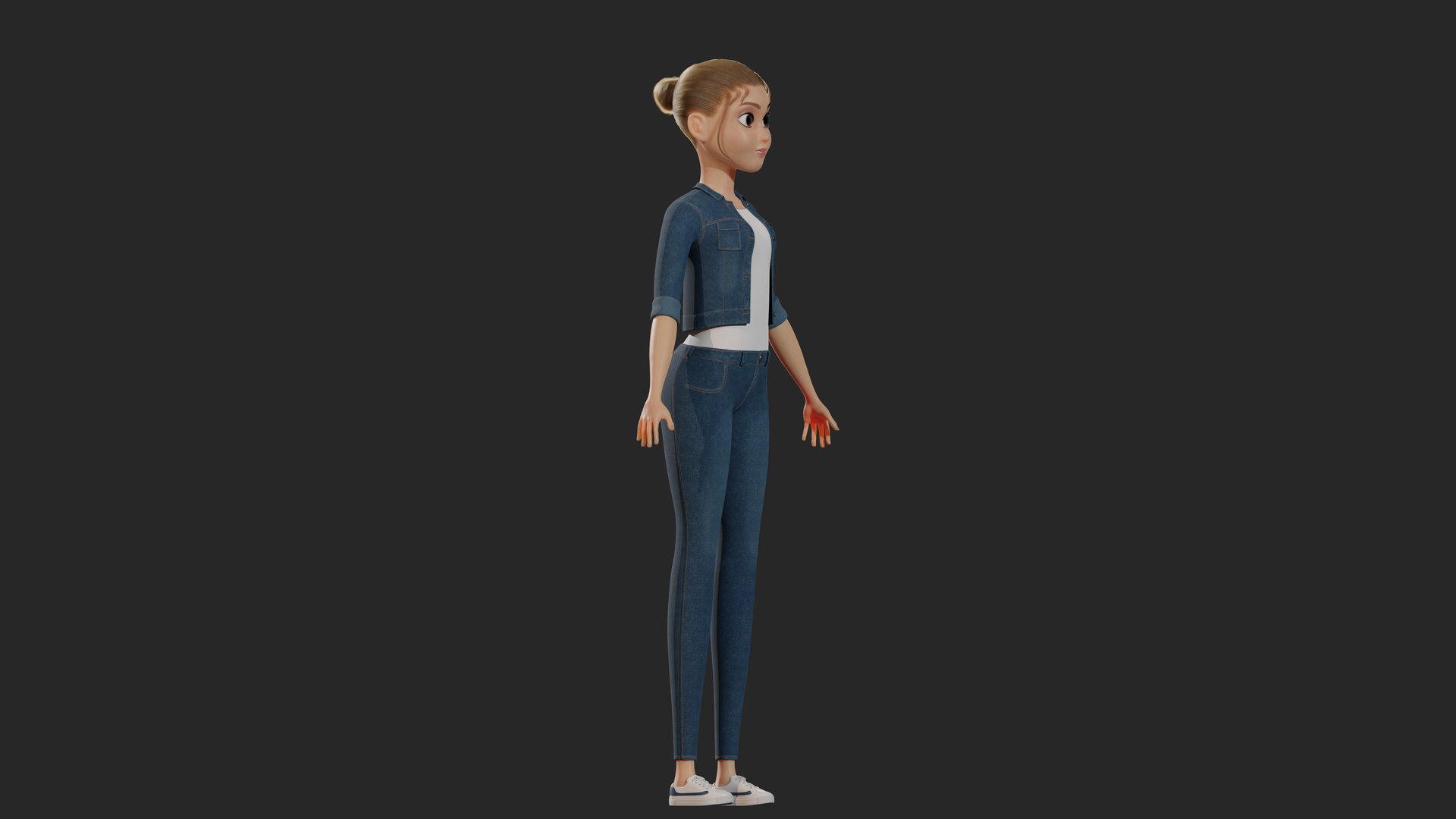 White Female Cartoon Character Michelle 3D Model - TurboSquid 2111905