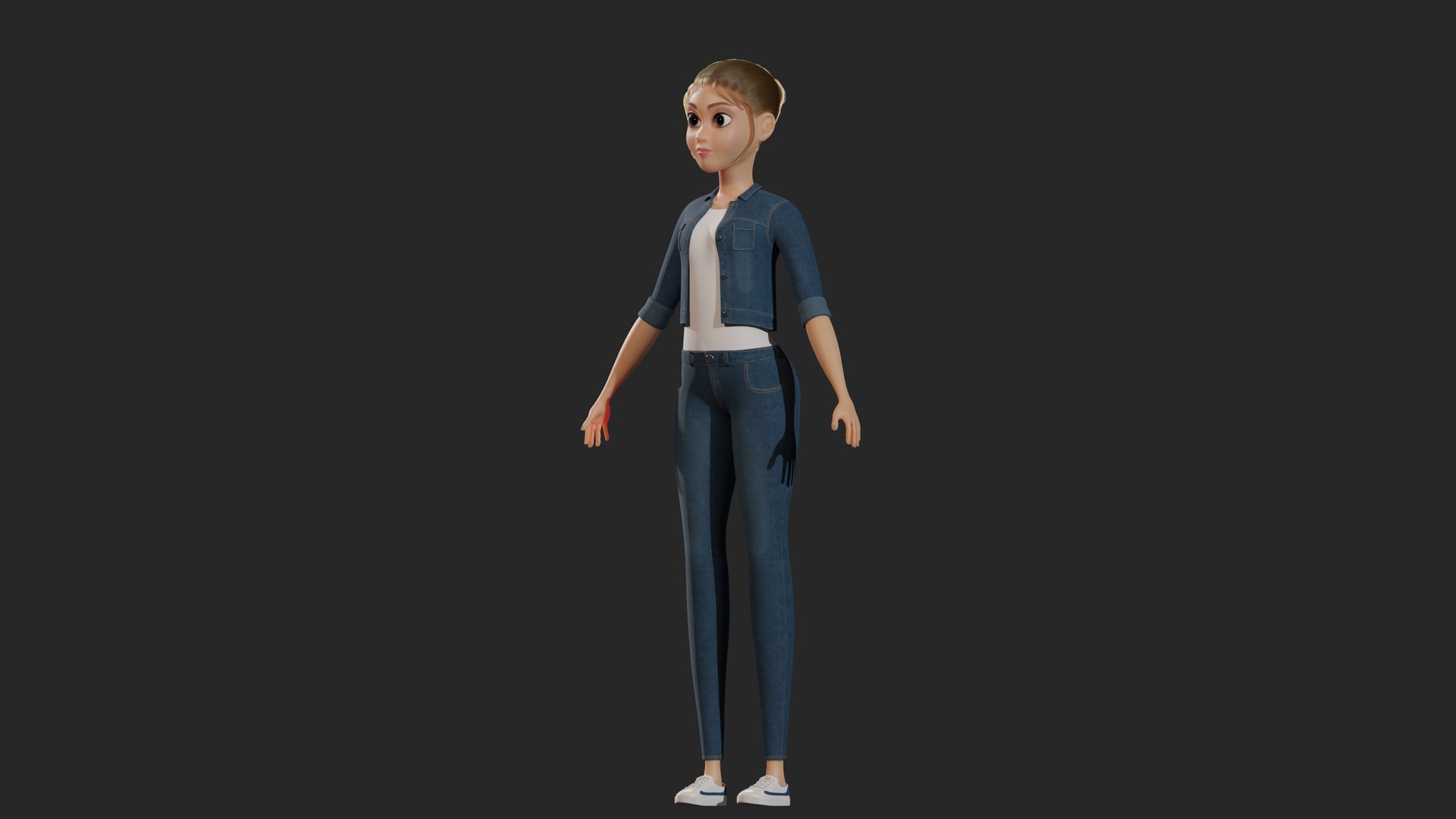 White Female Cartoon Character Michelle 3D model - TurboSquid 2111905