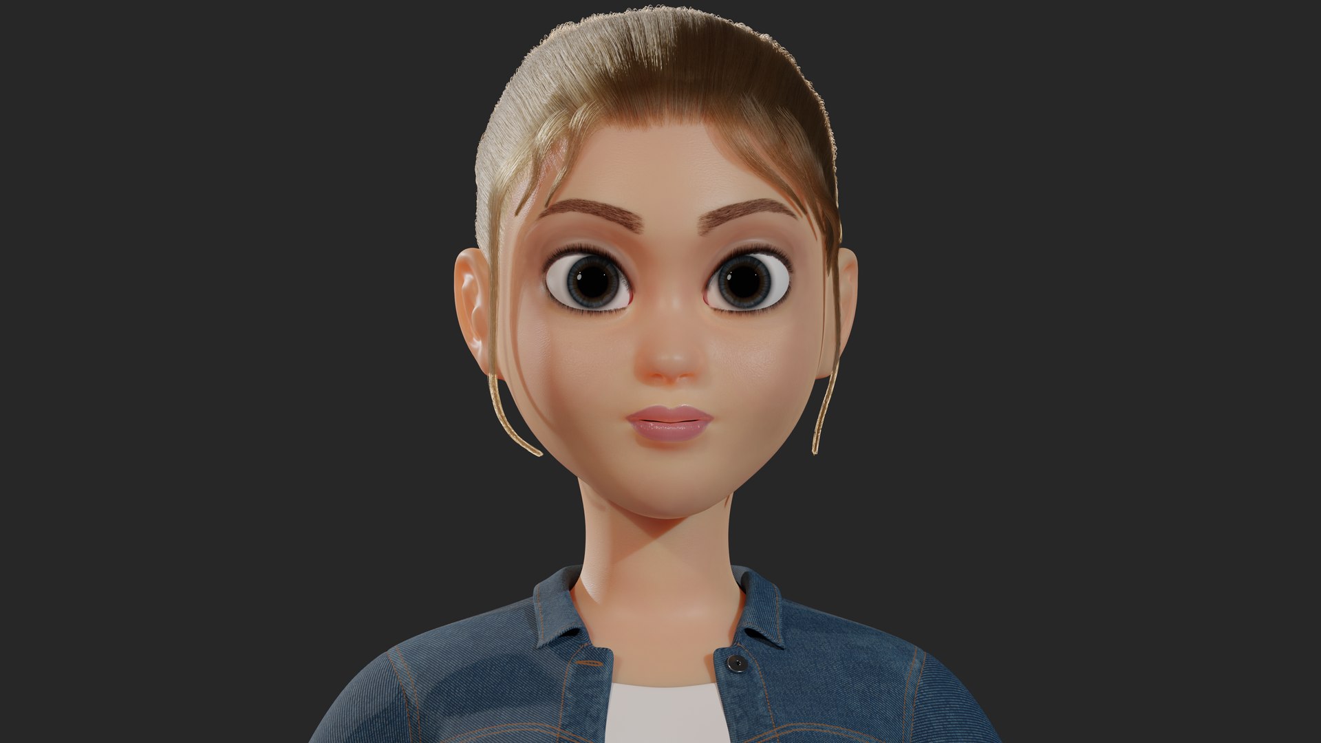 White Female Cartoon Character Michelle 3D Model - TurboSquid 2111905