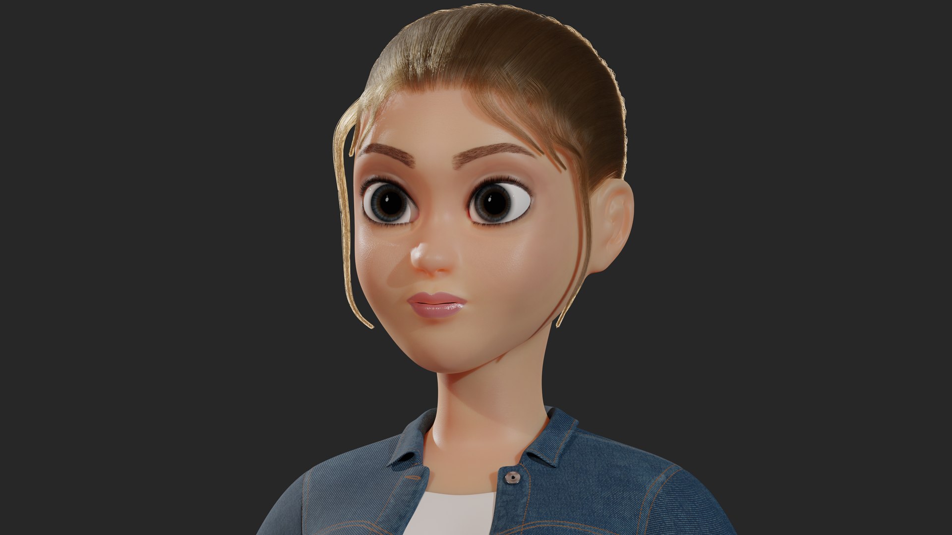 White Female Cartoon Character Michelle 3D Model - TurboSquid 2111905