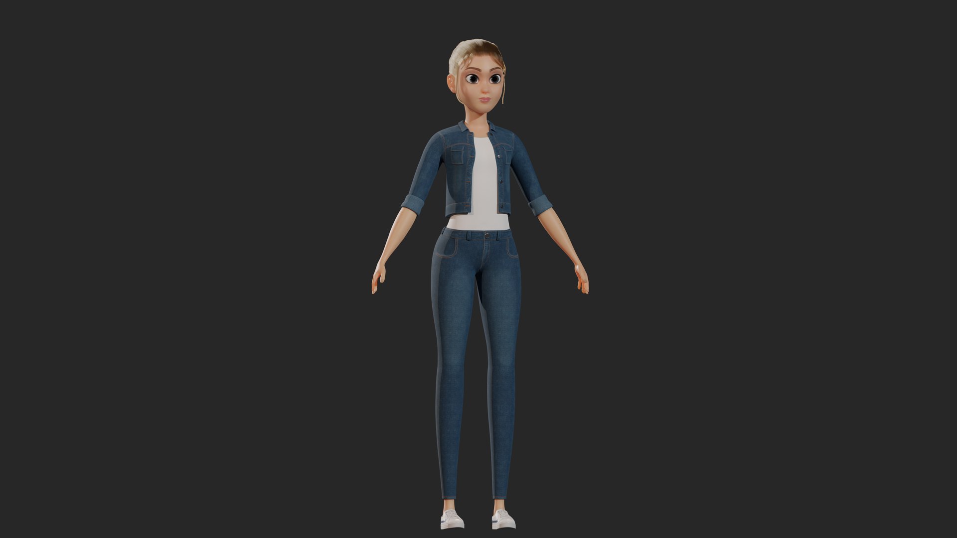White Female Cartoon Character Michelle 3D Model - TurboSquid 2111905
