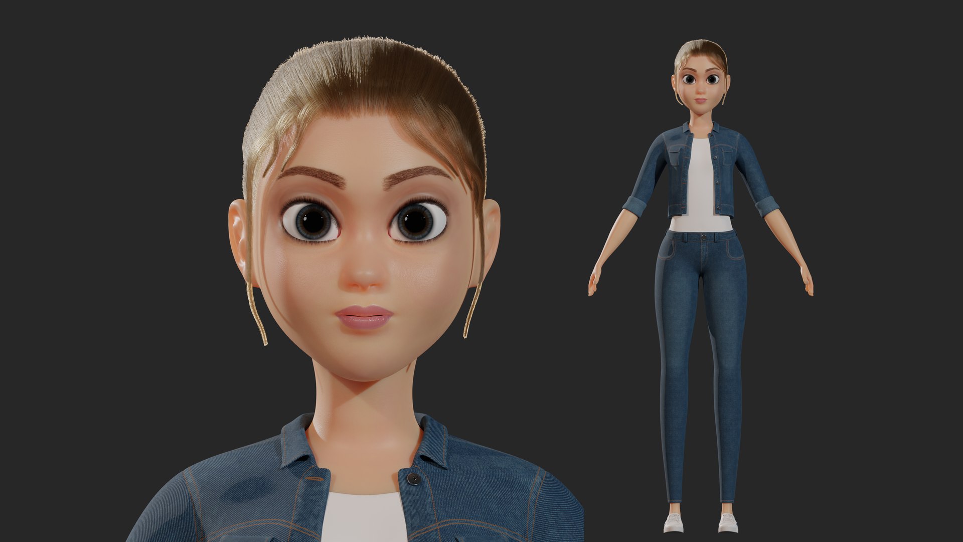 White Female Cartoon Character Michelle 3D model - TurboSquid 2111905