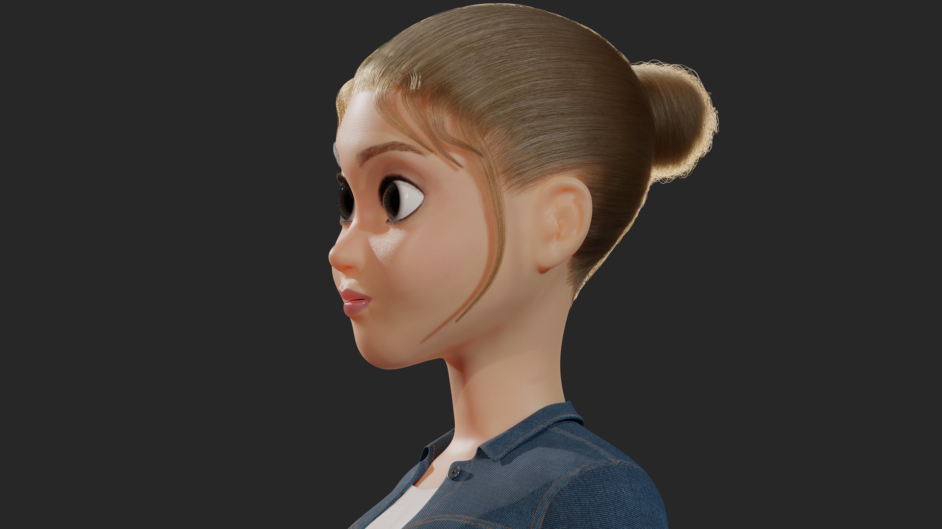 White Female Cartoon Character Michelle 3D Model - TurboSquid 2111905