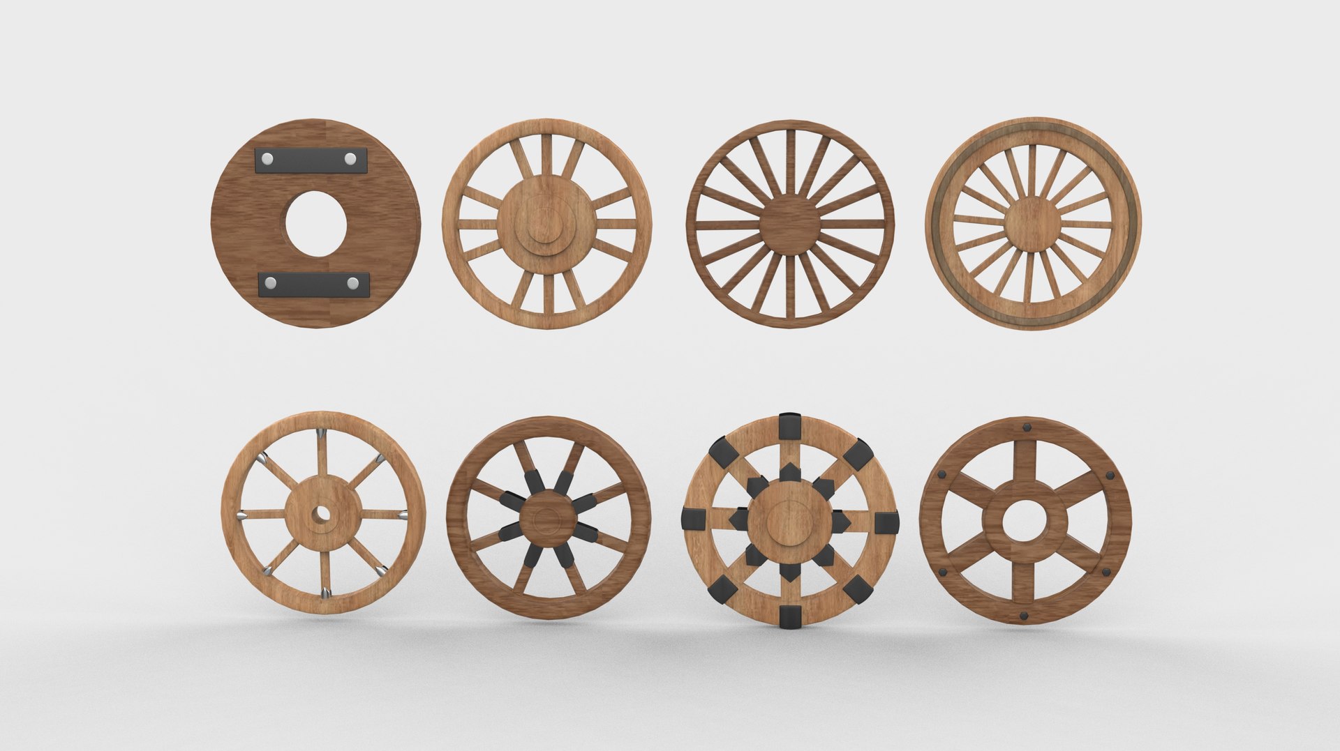 Wooden Wheels 3D Model - TurboSquid 2400860