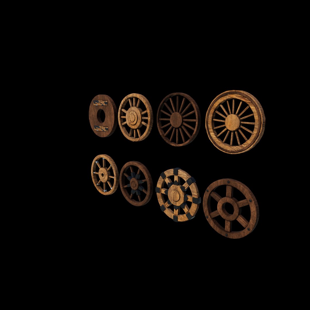 Wooden Wheels 3D Model - TurboSquid 2400860