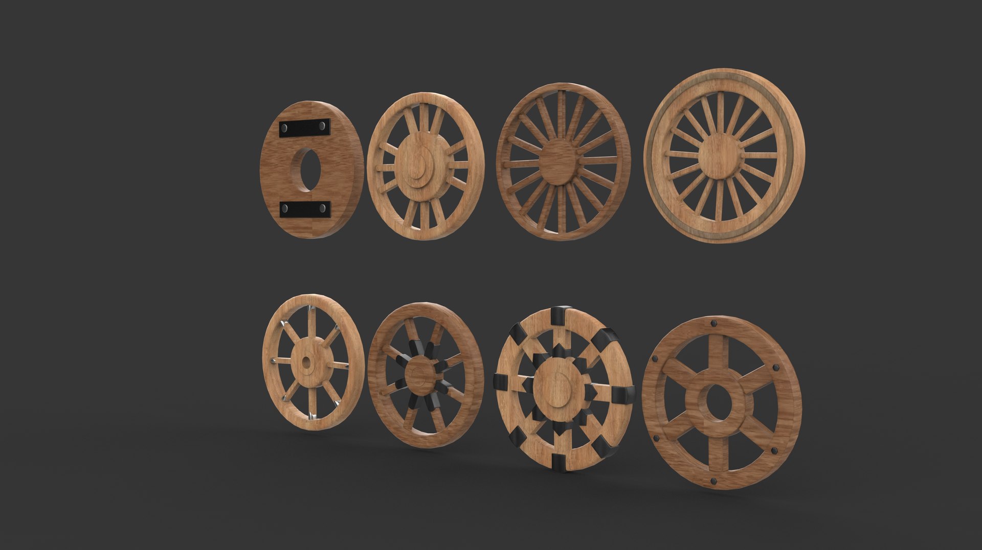 Wooden Wheels 3D Model - TurboSquid 2400860