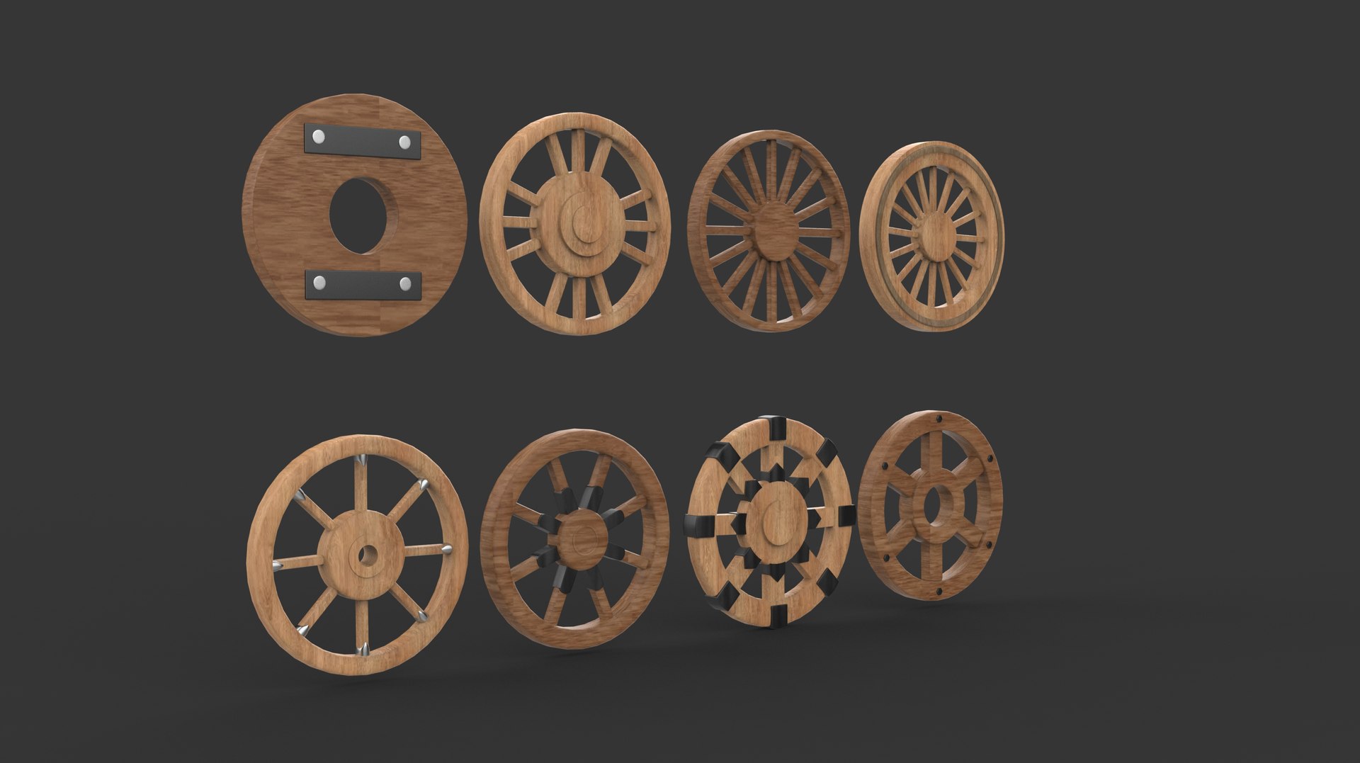 Wooden Wheels 3D Model - TurboSquid 2400860
