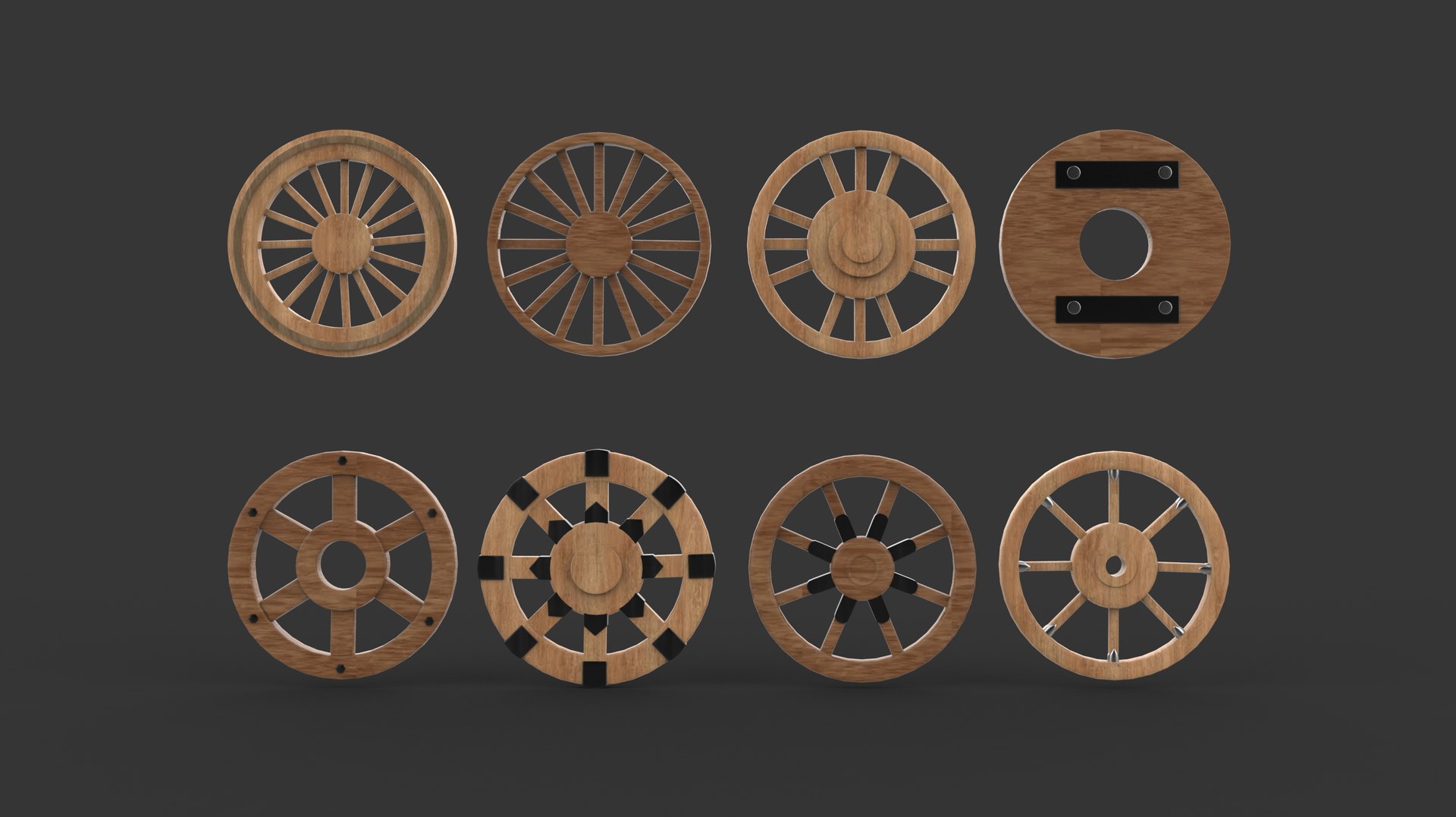 Wooden Wheels 3D Model - TurboSquid 2400860