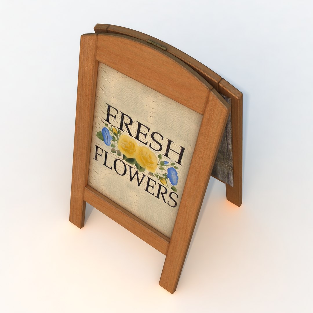 Signboard Flower 3d Model