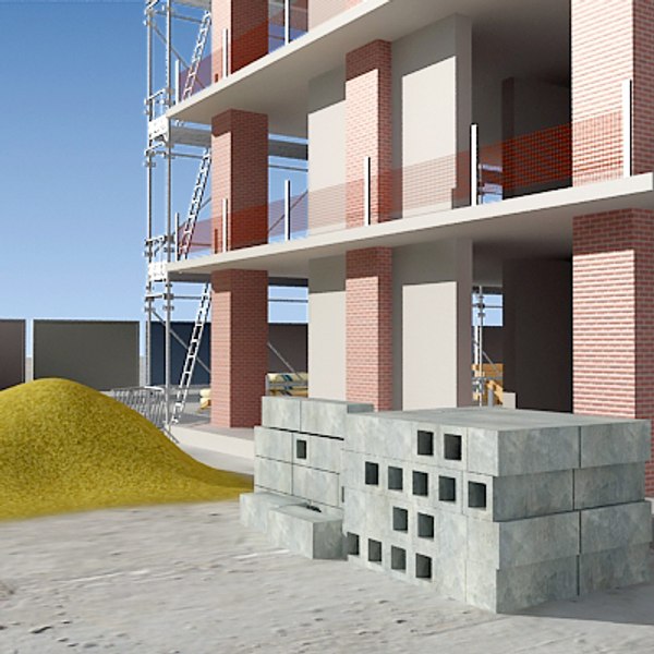 3d construction area model