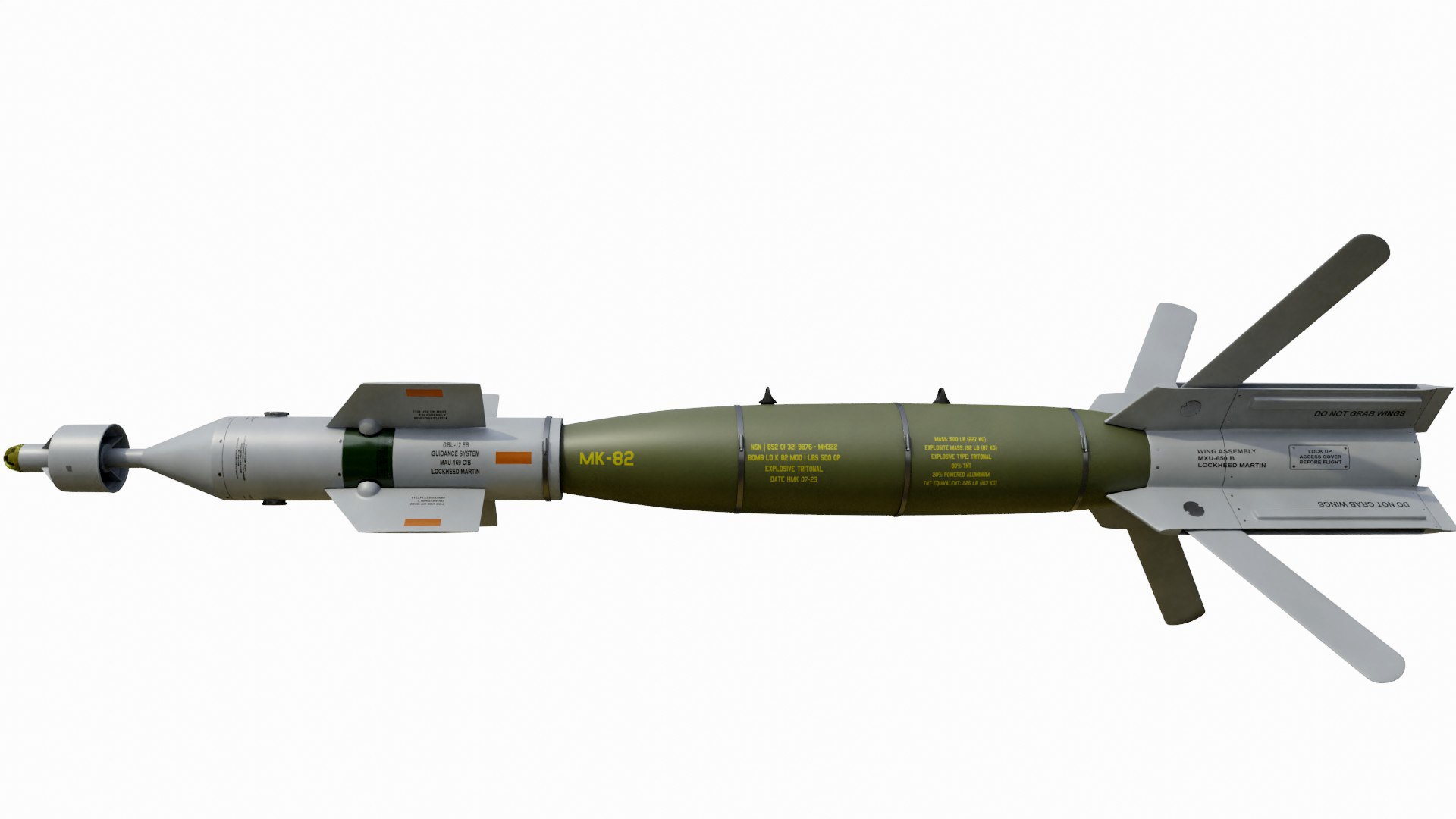 GBU-12 Paveway II Laser Guided Bomb 3D Model - TurboSquid 2173184