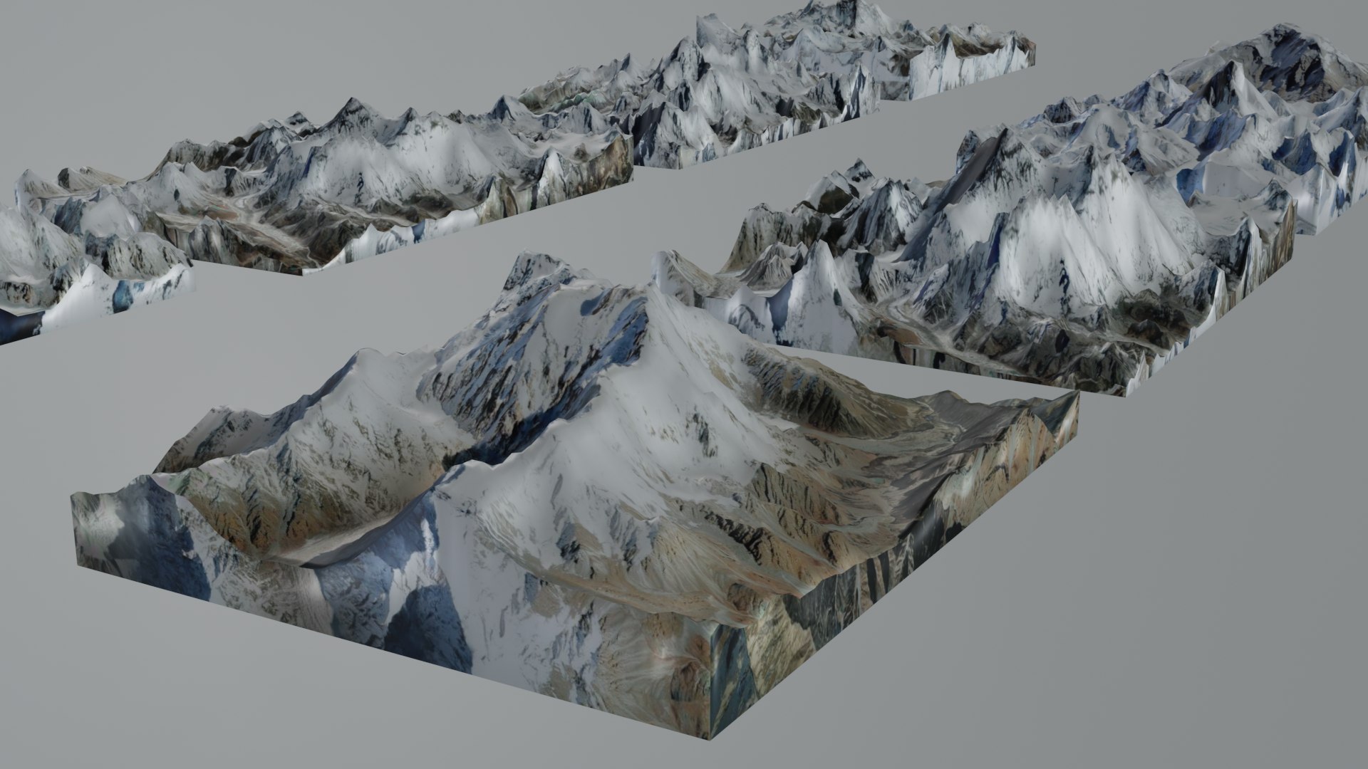 3D Highest Mountains in The World Everest etc - TurboSquid 1763670