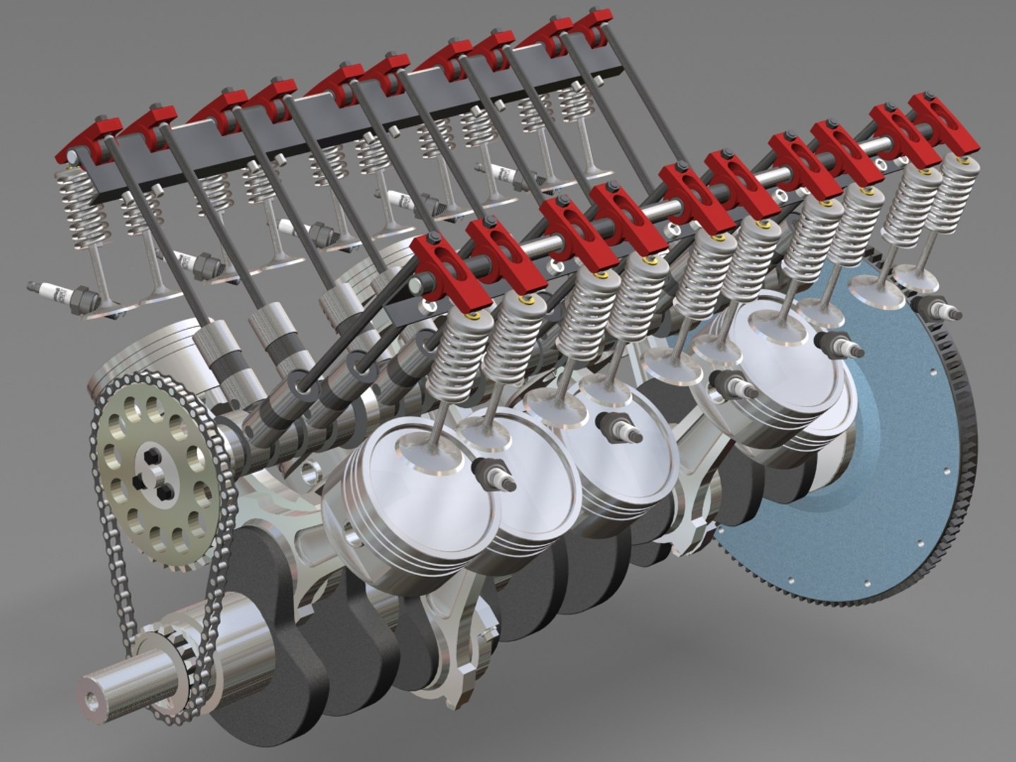 3d Model V10 Fuel Engine