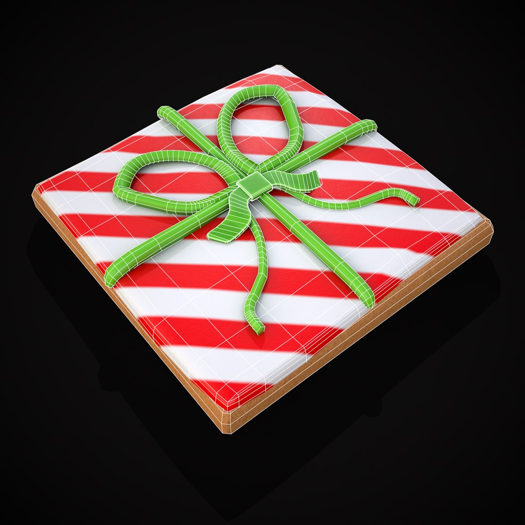 3D Square Present Christmas Cookie - TurboSquid 1985062