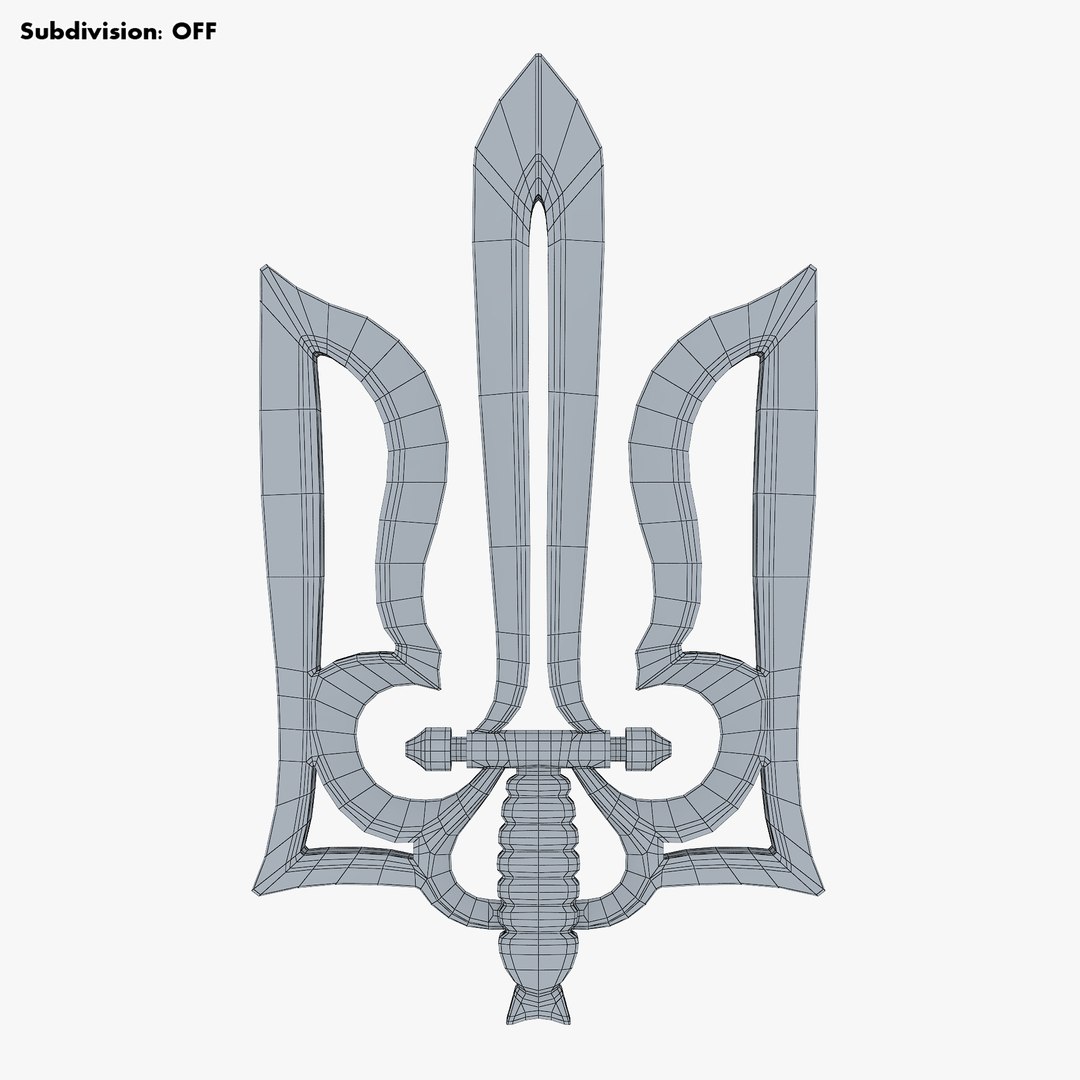 3D Stylized Ukrainian Tryzub M 1 Model - TurboSquid 1885418