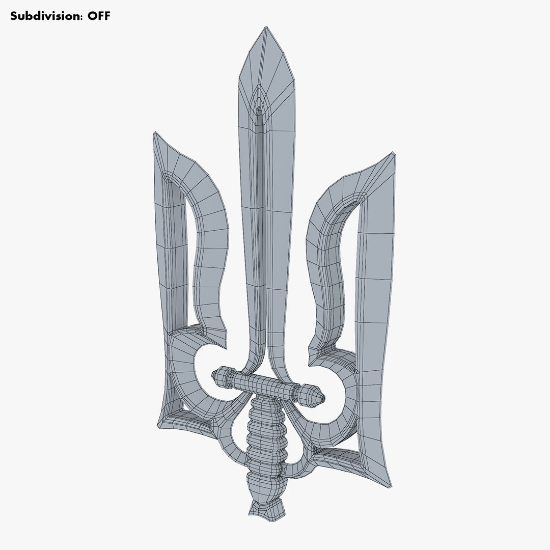 3D Stylized Ukrainian Tryzub M 1 Model - TurboSquid 1885418