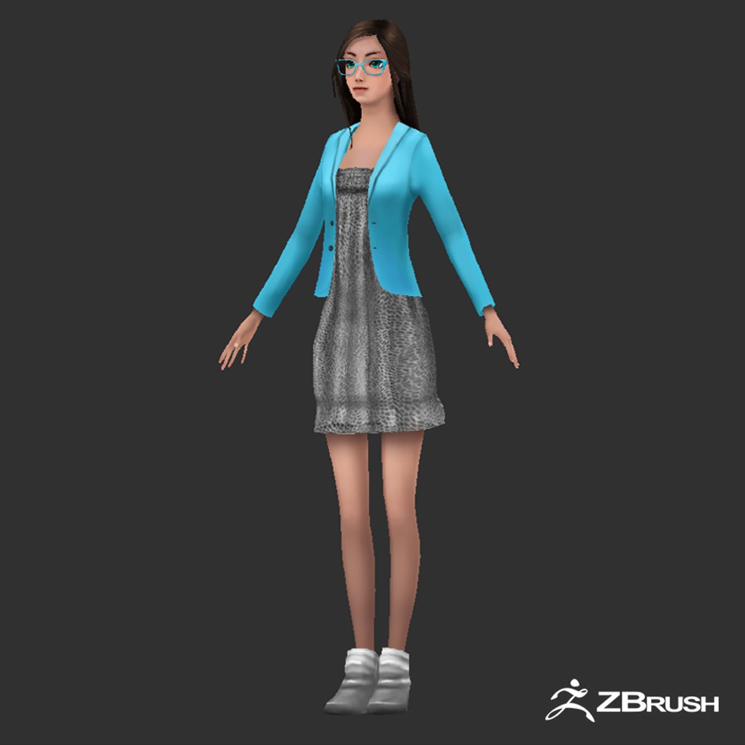 Anime Female Character Games Model - TurboSquid 1287074