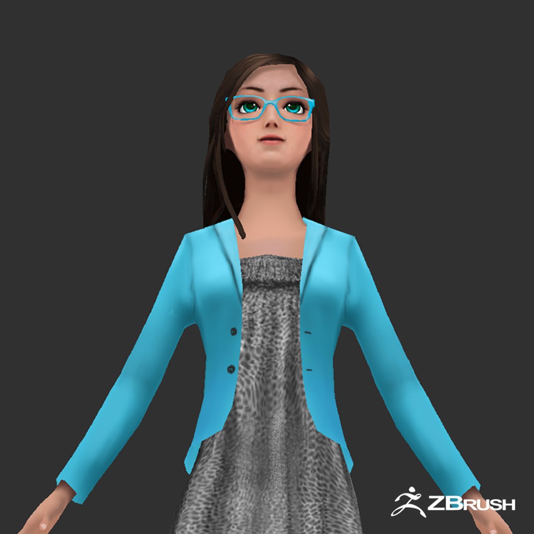 Anime Female Character Games Model - TurboSquid 1287074