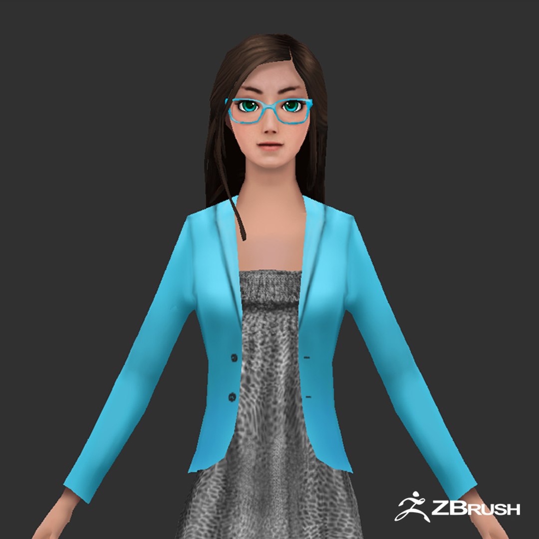 Anime Female Character Games Model - TurboSquid 1287074