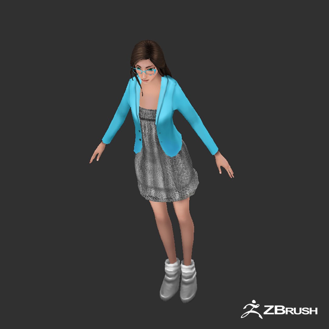 Anime Female Character Games Model - TurboSquid 1287074