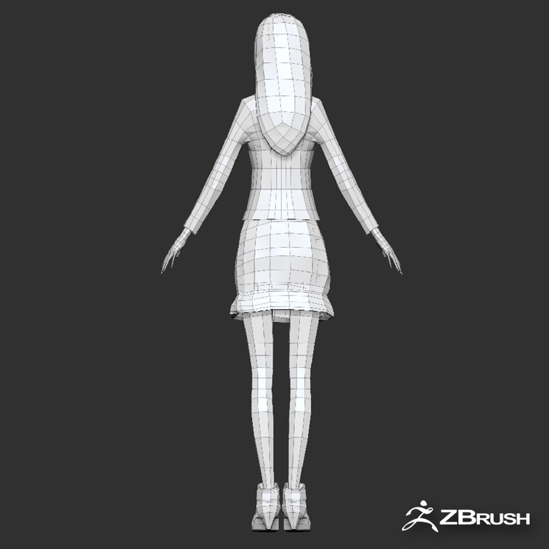 Anime Female Character Games Model - TurboSquid 1287074